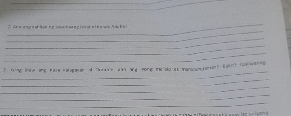 2. Ano ang dahilan ng kasamaang lahat ni | StudyX
