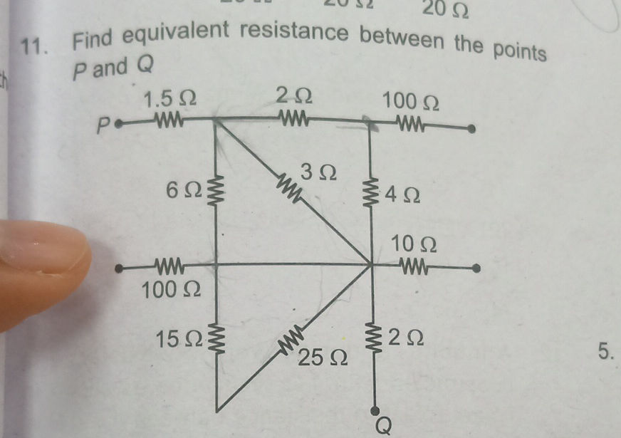 11. Find equivalent resistance between the | StudyX