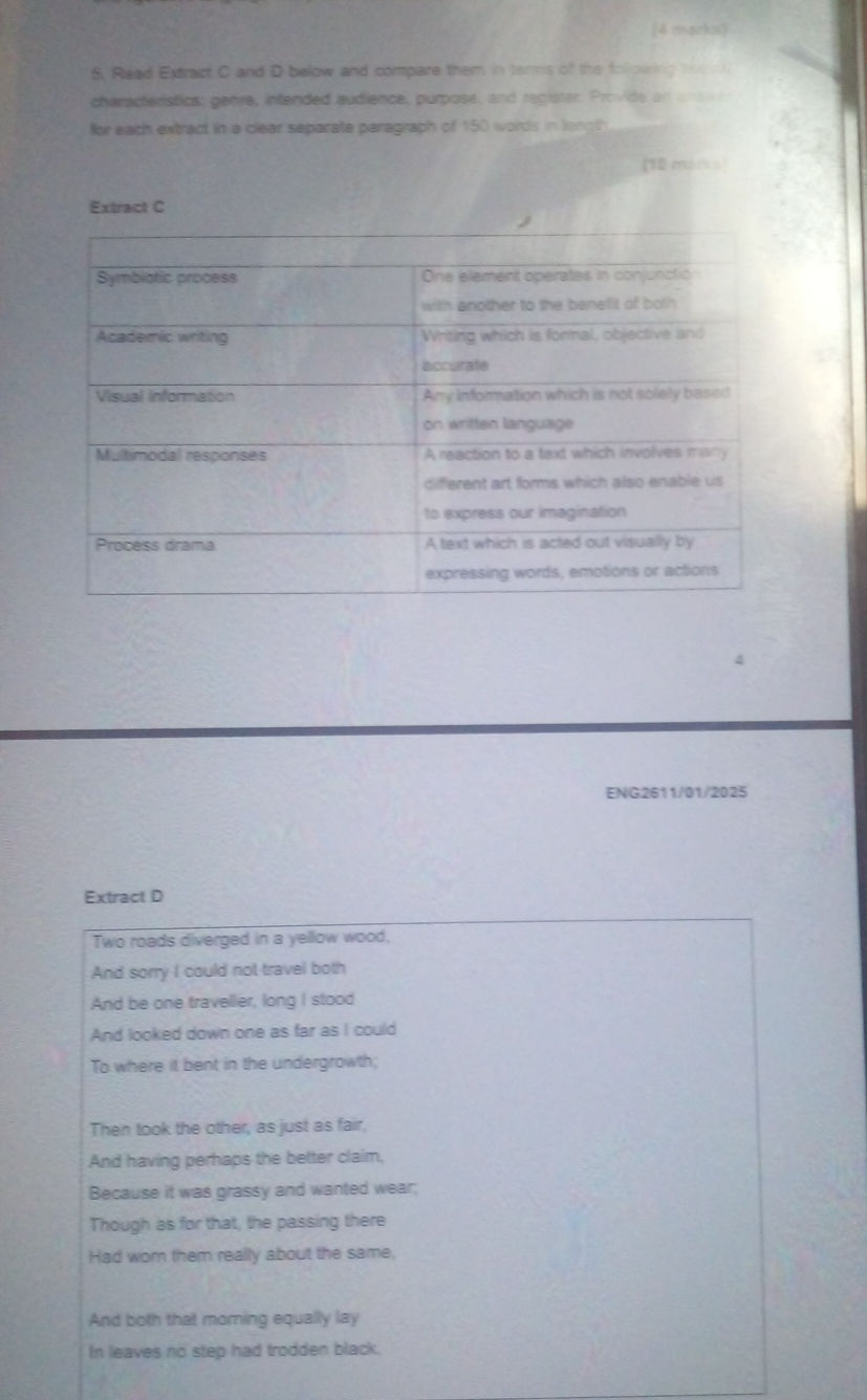 5. Read Extract C and D below and compare | StudyX