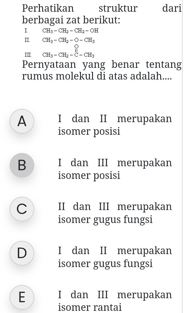 Perhatikan struktur dari berbagai zat | StudyX