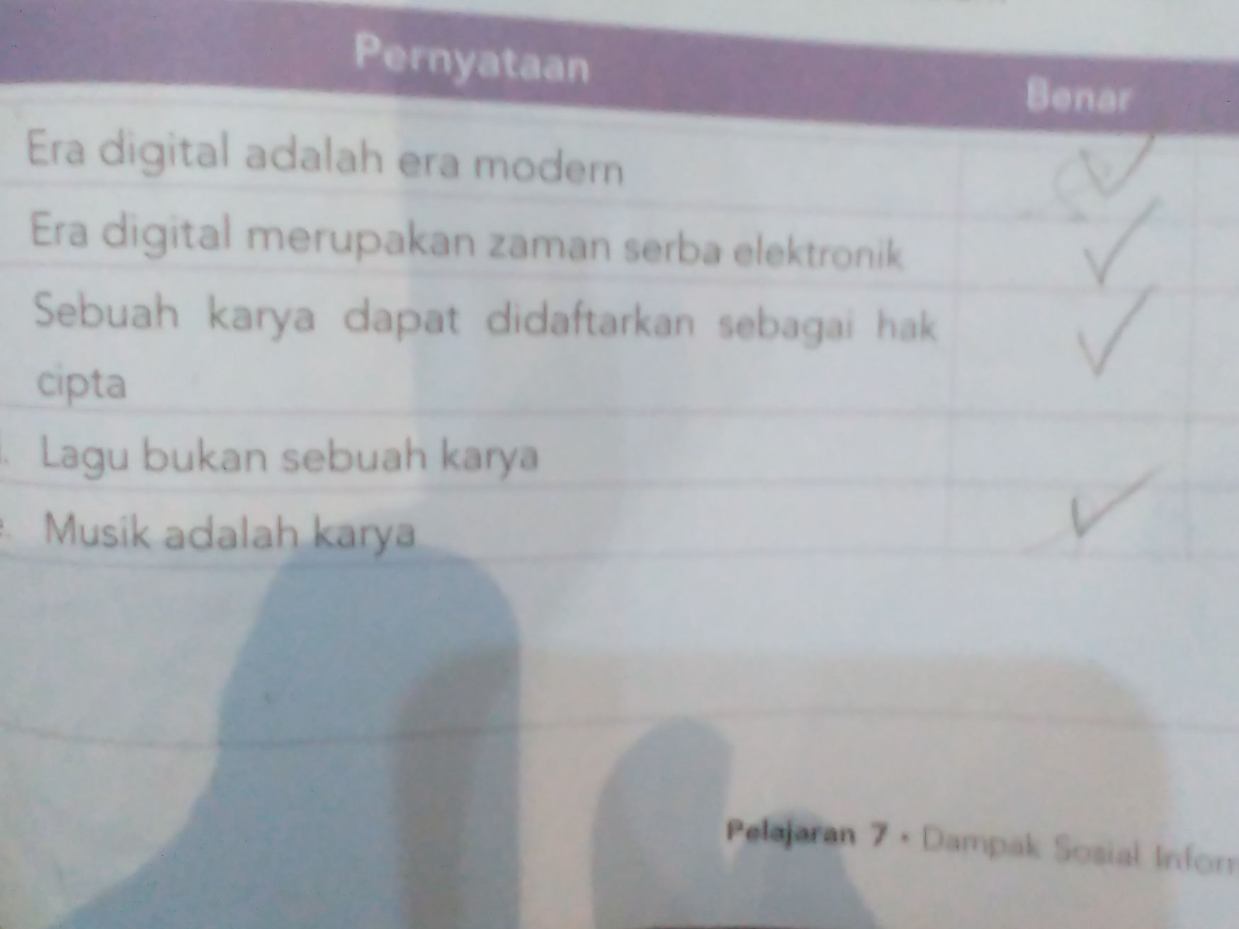 | Pernyataan | Benar | |---|---| | Era | StudyX