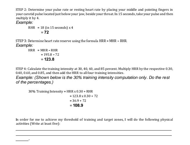 STEP 2: Determine your pulse rate or resting | StudyX