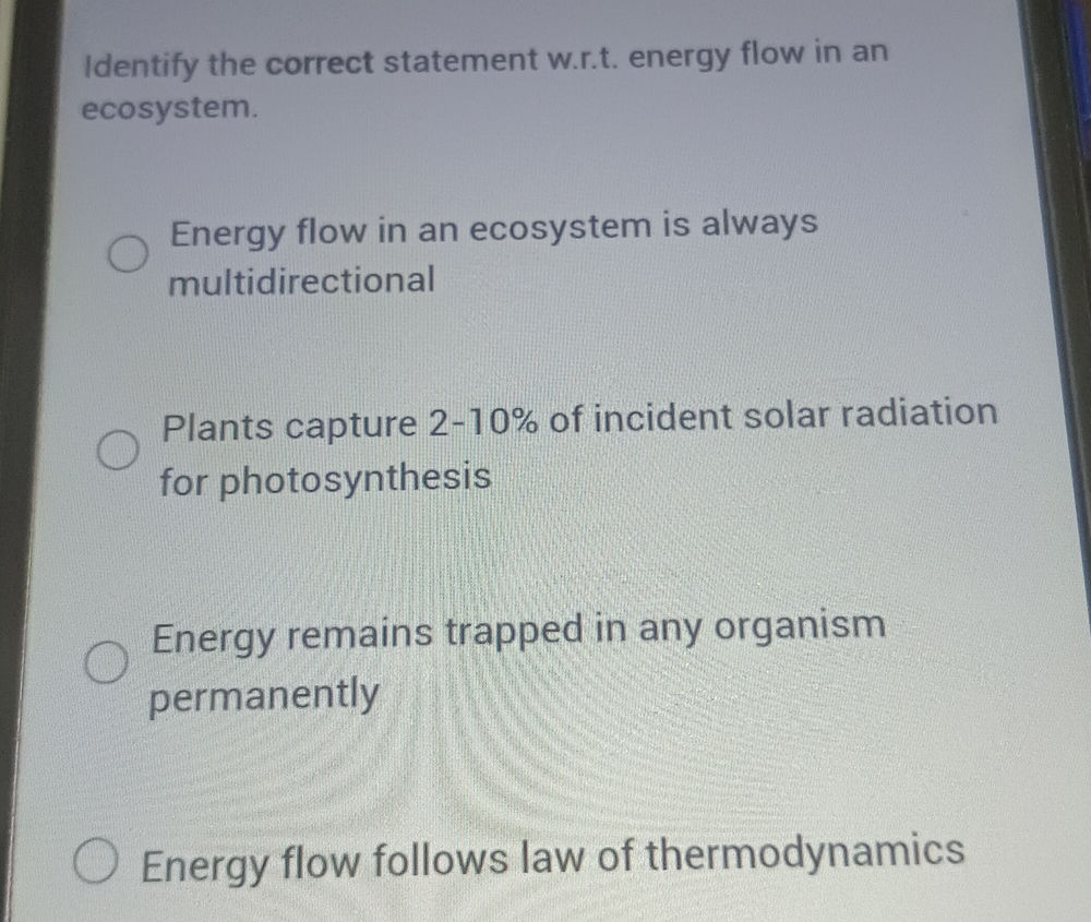 Identify the correct statement w.r.t. energy | StudyX