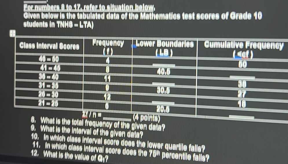 For numbers 0 to 17, refer to situation | StudyX