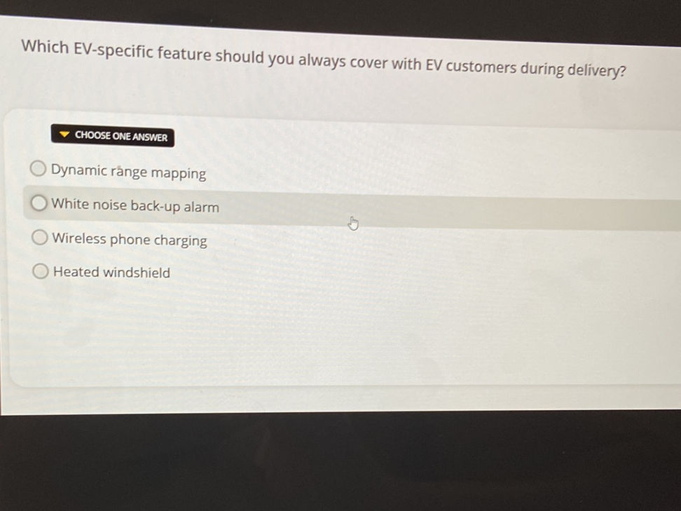 Which EV-specific feature should you always | StudyX