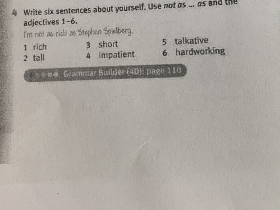 4 Write six sentences about yourself. Use | StudyX