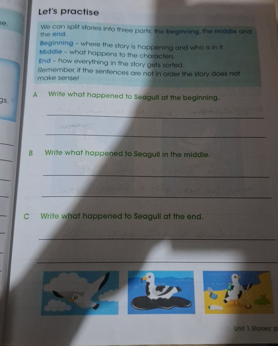 Let's practise We can split stories into | StudyX