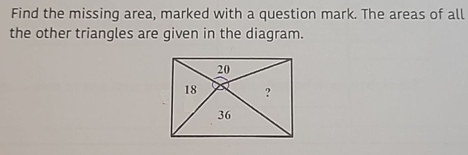 Find the missing area, marked with a | StudyX