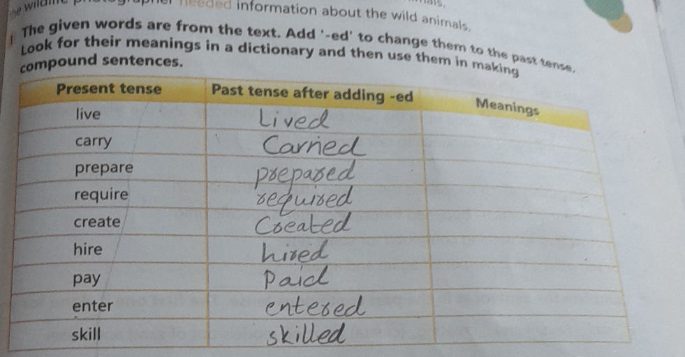 The given words are from the text. Add '-ed' | StudyX