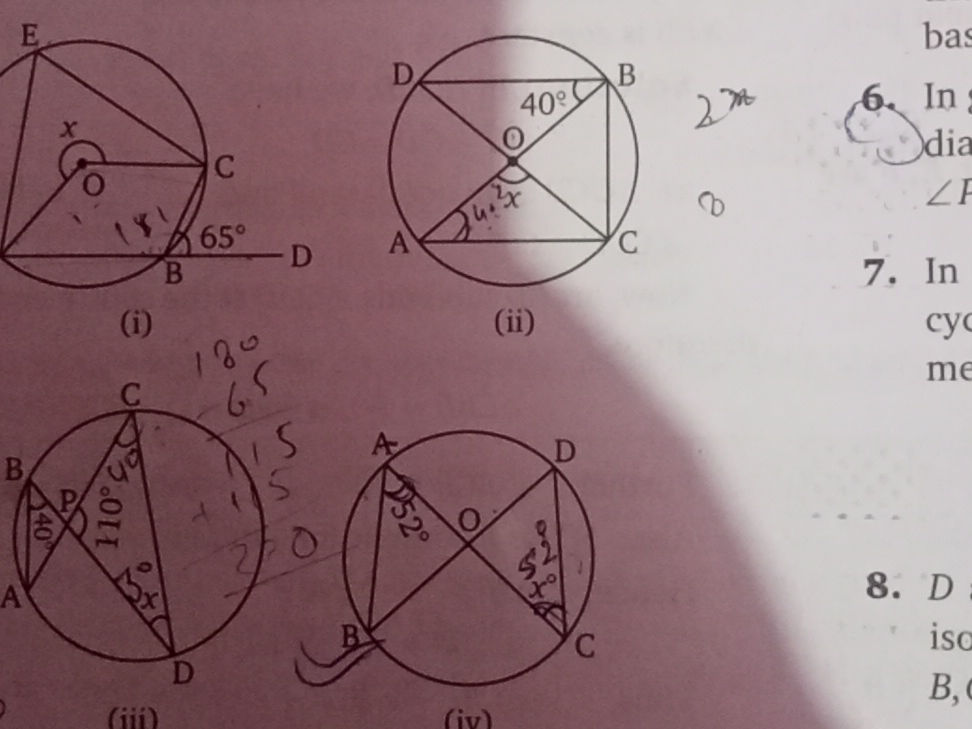 The image contains four different circle | StudyX