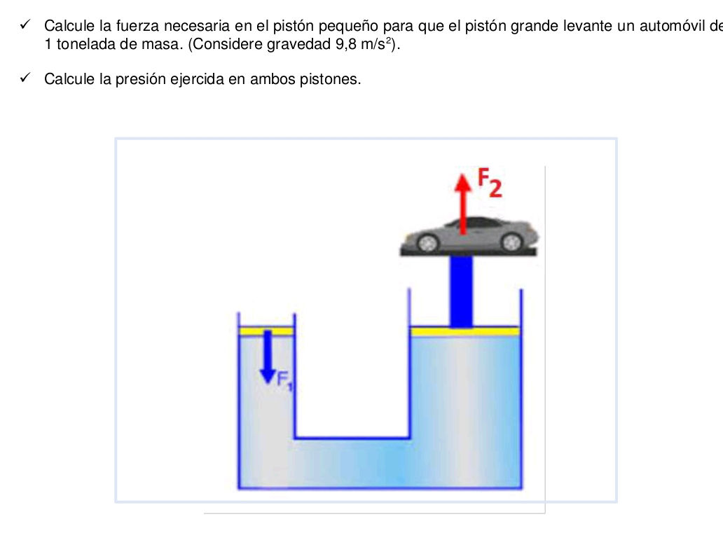 Calcule la fuerza necesaria en el pistón | StudyX