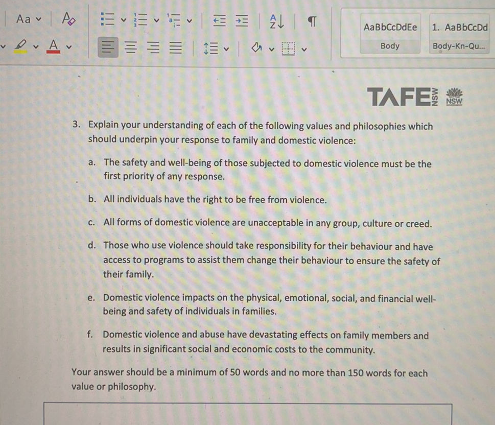 3. Explain your understanding of each of the | StudyX