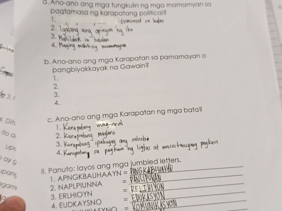 a. Ano-ano ang mga tungkulin ng mga mamamyan | StudyX