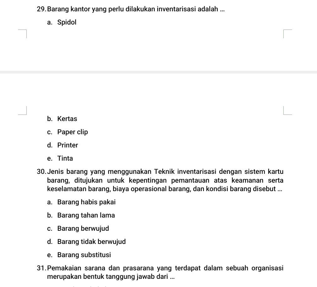 29. Barang kantor yang perlu dilakukan | StudyX