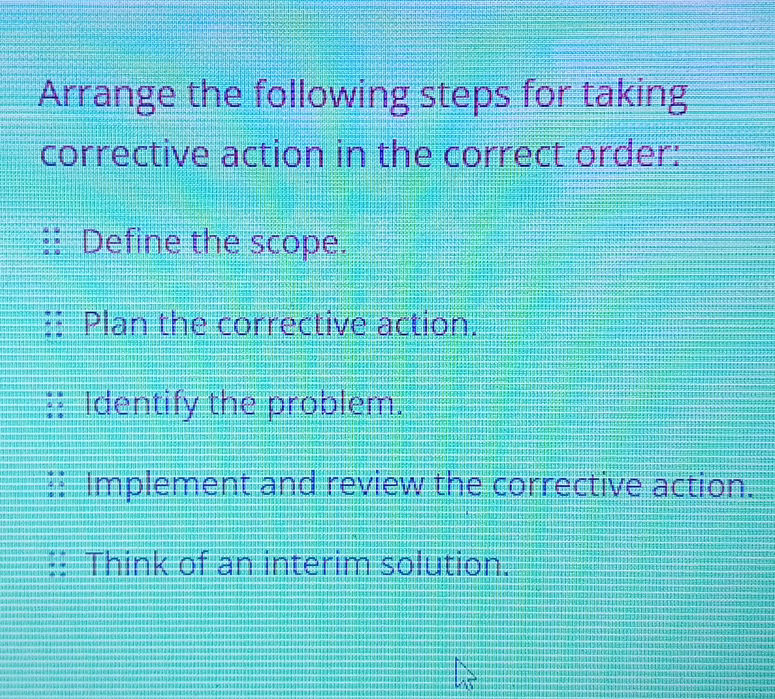 Arrange the following steps for taking | StudyX