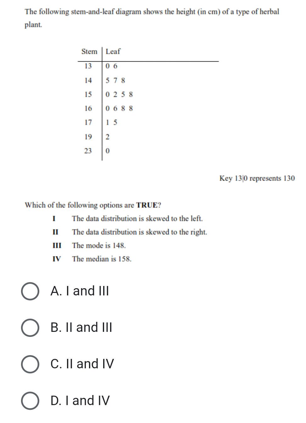 The following stem-and-leaf diagram shows | StudyX
