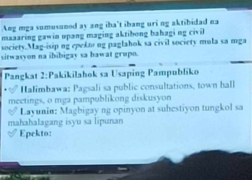 Ang mga sumusunod ay ang iba't ibang uri ng | StudyX