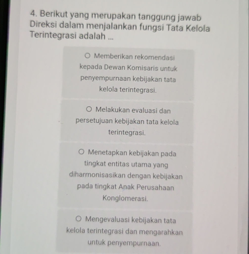 4. Berikut yang merupakan tanggung jawab | StudyX