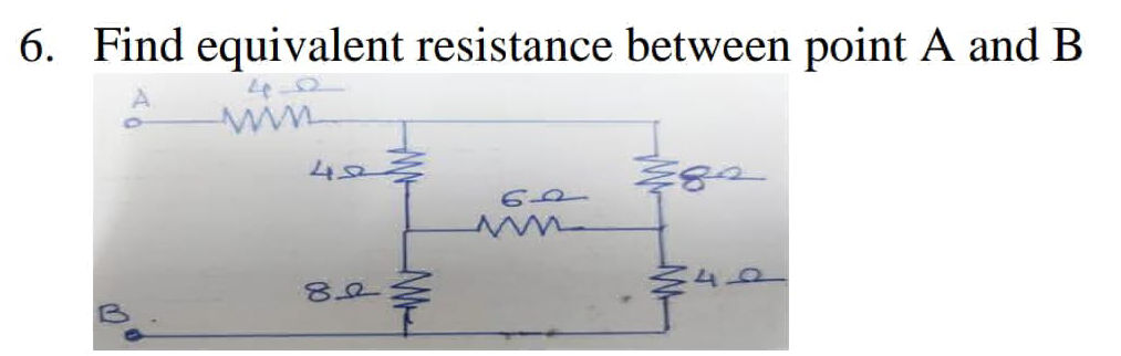 6. Find equivalent resistance between point | StudyX
