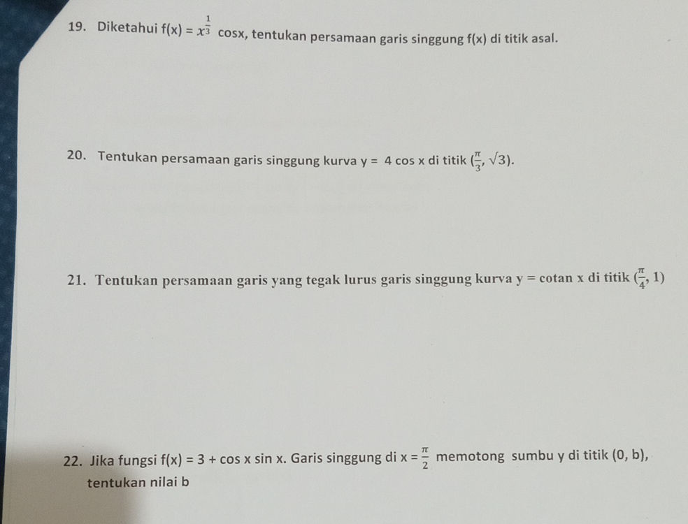 19. Diketahui $f(x) = x^{ {1}{3}} x$, | StudyX