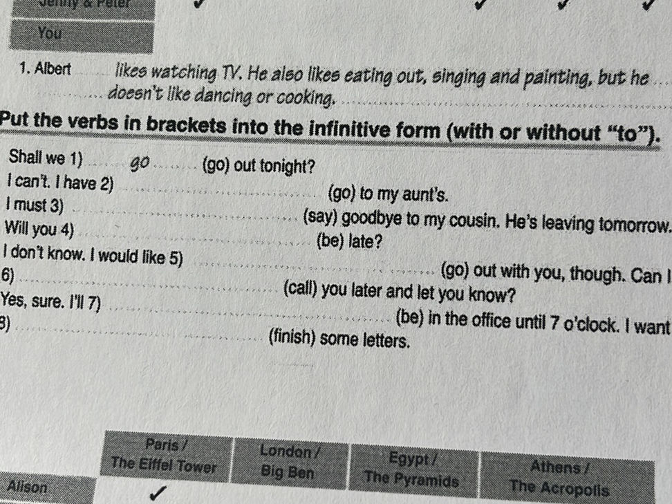 Put the verbs in brackets into the | StudyX