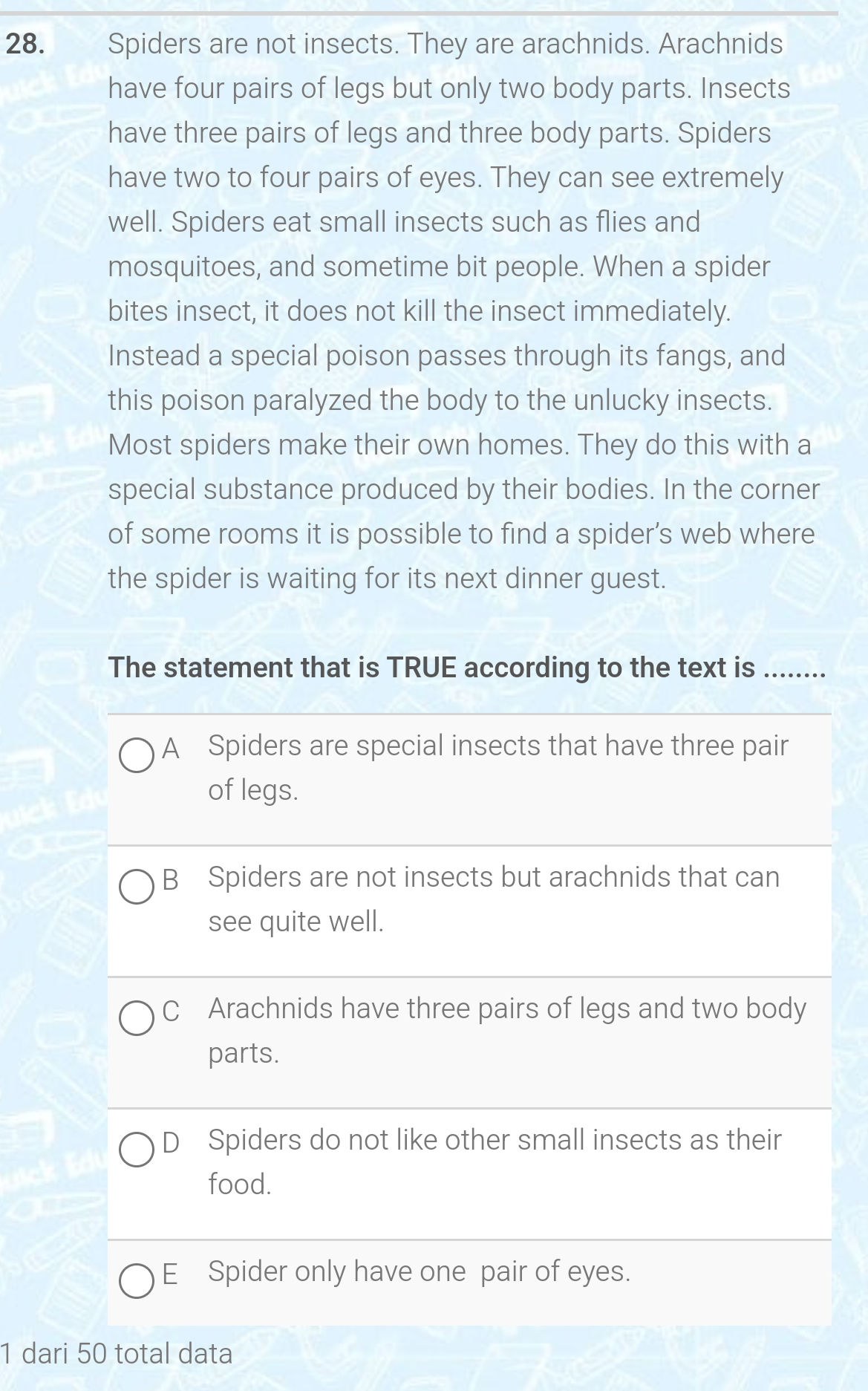 28. Spiders are not insects. They are | StudyX
