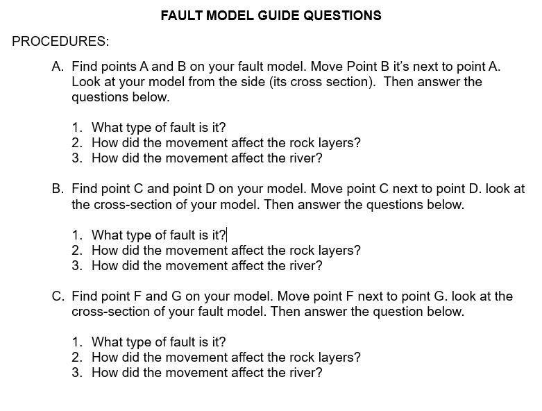 FAULT MODEL GUIDE QUESTIONS PROCEDURES: A. | StudyX