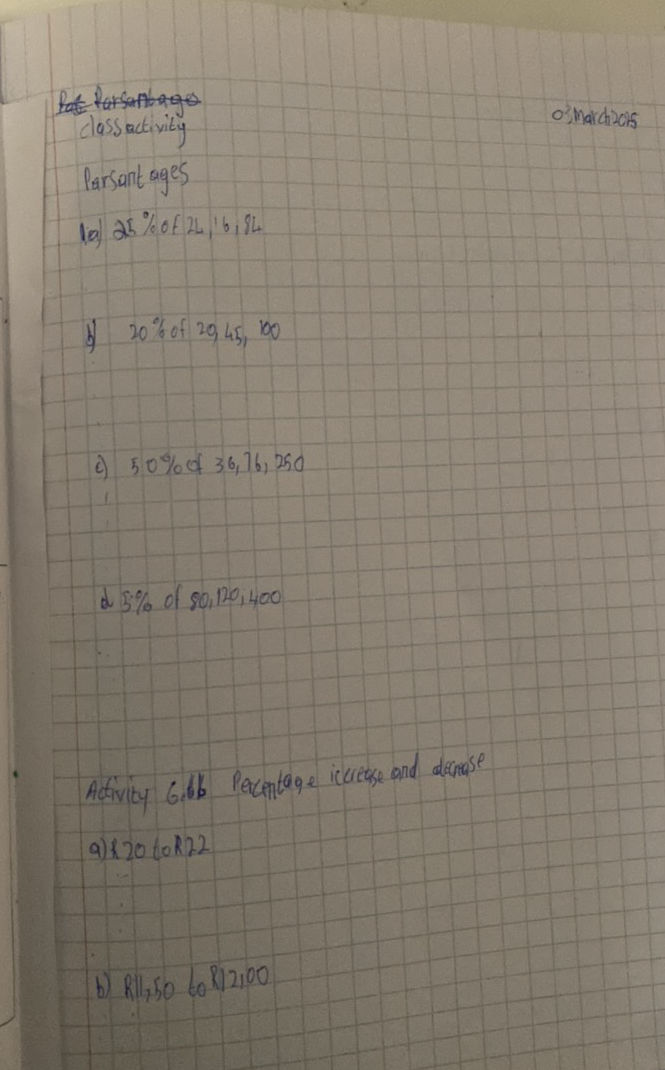 Parsant ages a) 25% of 24, 16, 84 b) 20% of