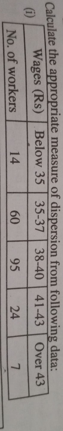 Calculate the appropriate measure of | StudyX