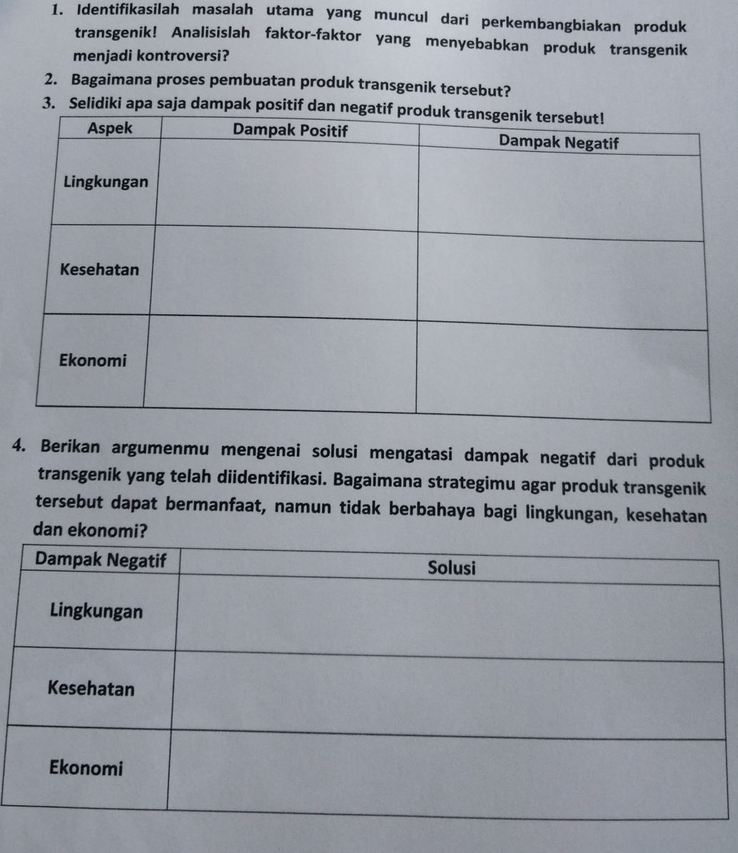 1. Identifikasilah masalah utama yang muncul | StudyX