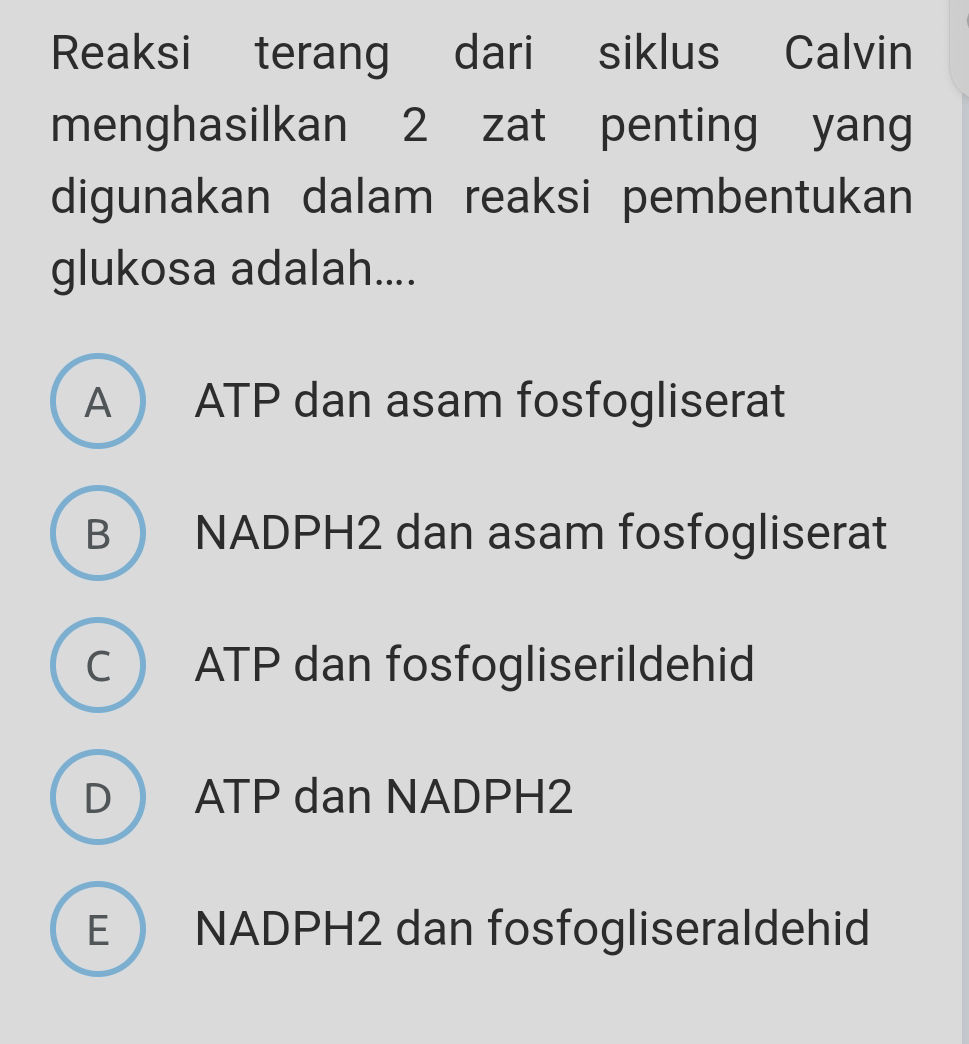 Reaksi terang dari siklus Calvin | StudyX