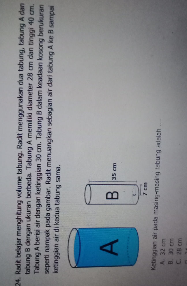 24. Radit belajar menghitung volume tabung. | StudyX