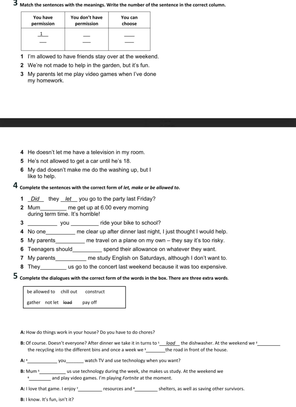 3 Match the sentences with the meanings. | StudyX