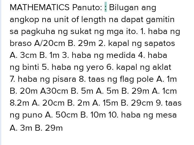 MATHEMATICS Panuto: Bilugan ang angkop na | StudyX