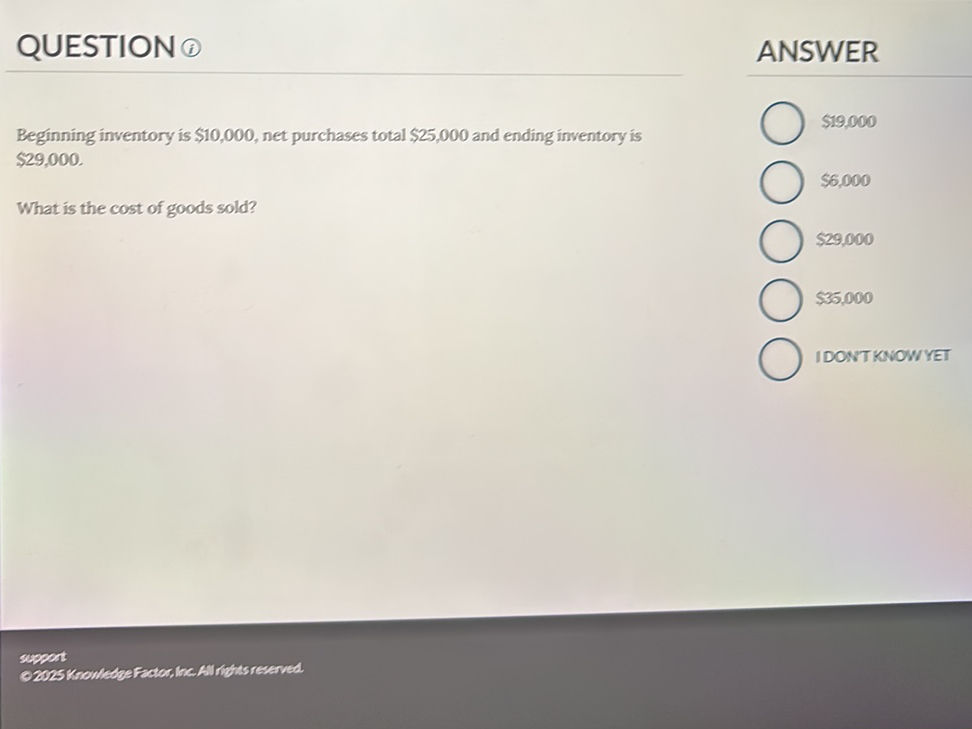 Beginning inventory is $10,000, net | StudyX