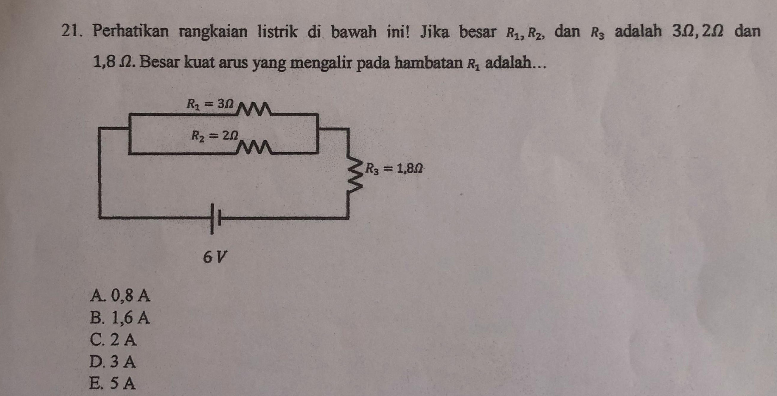 21. Perhatikan rangkaian listrik di bawah | StudyX
