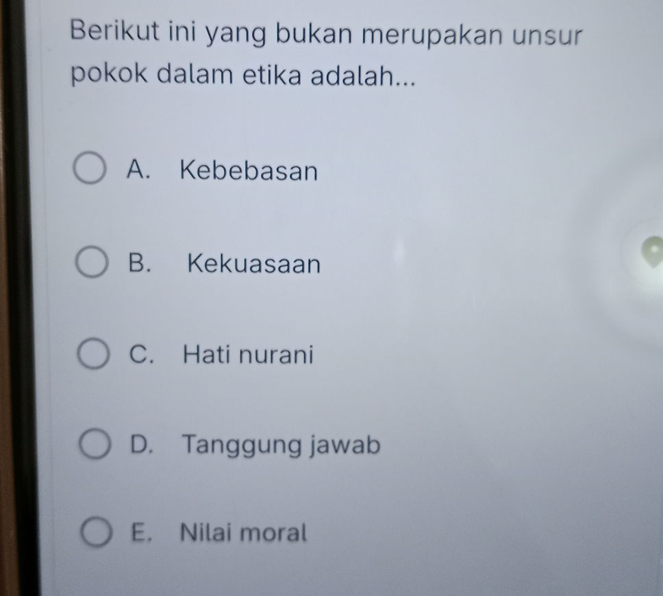 Berikut ini yang bukan merupakan unsur pokok | StudyX