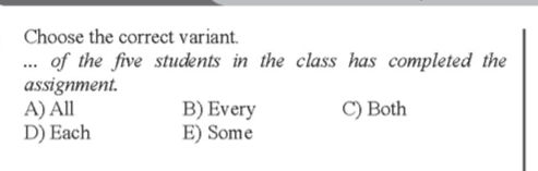 Choose the correct variant. ... of the five | StudyX
