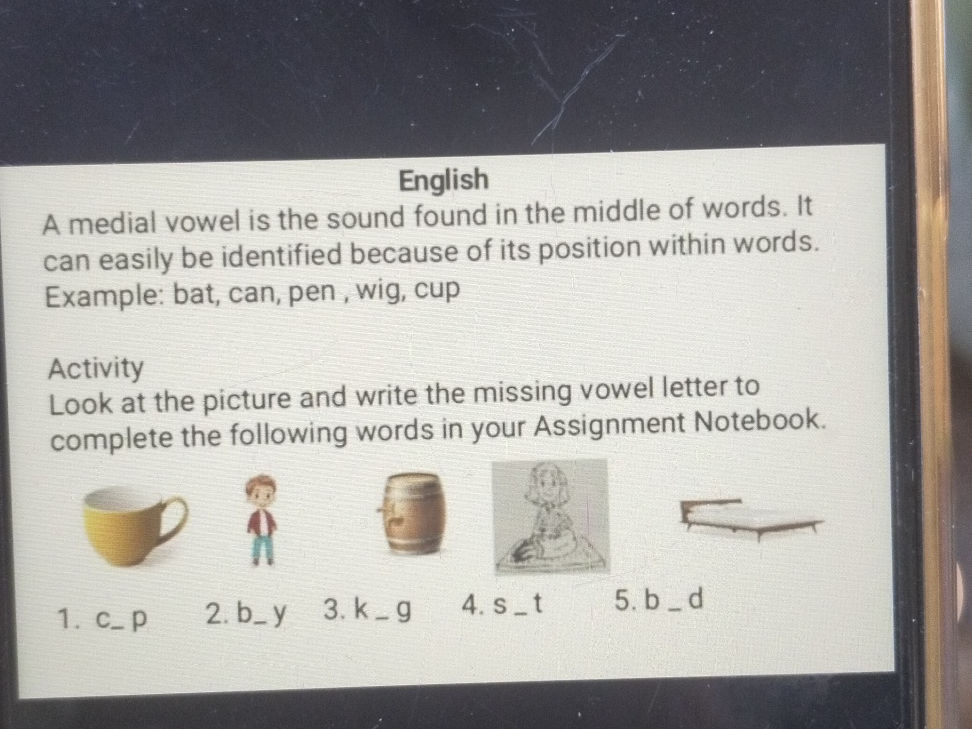 Look at the picture and write the missing | StudyX