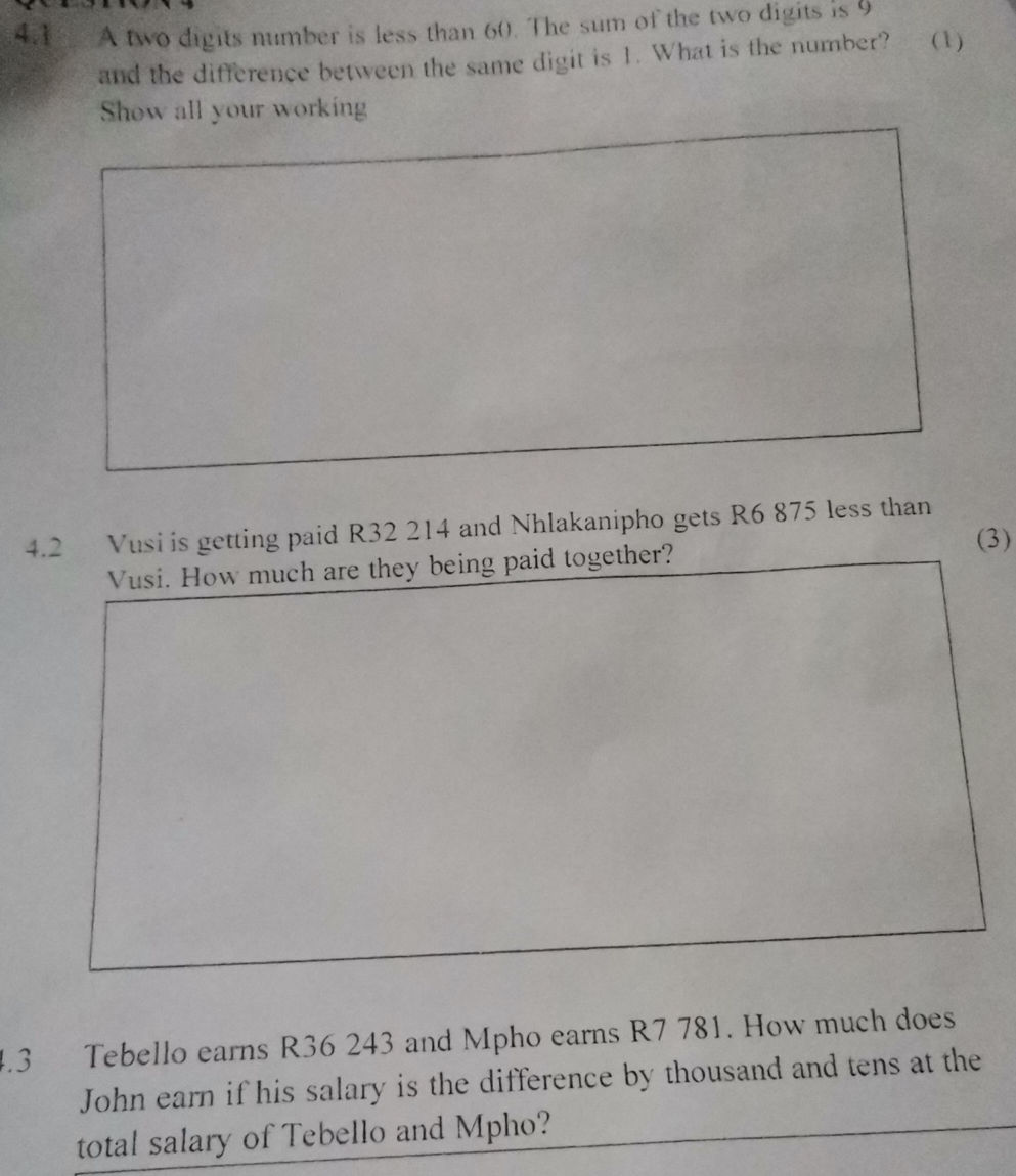4.1 A two digits number is less than 60. The | StudyX