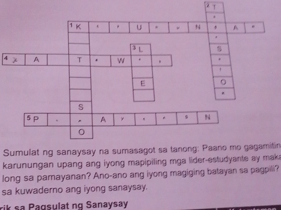 The image contains a crossword puzzle and a | StudyX