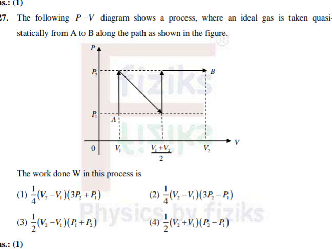 27. The following $P-V$ diagram shows a | StudyX