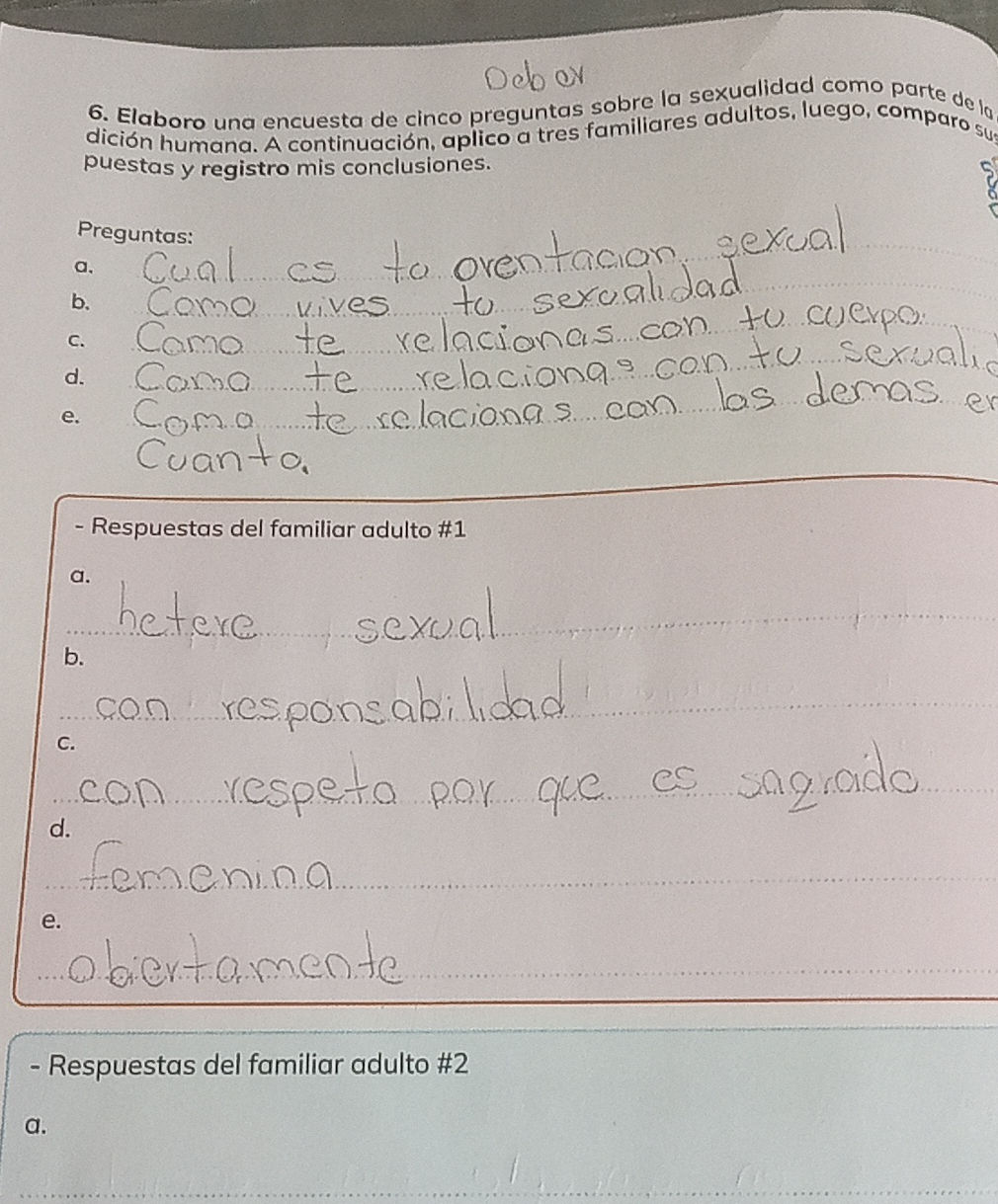 6. Elaboro una encuesta de cinco preguntas | StudyX
