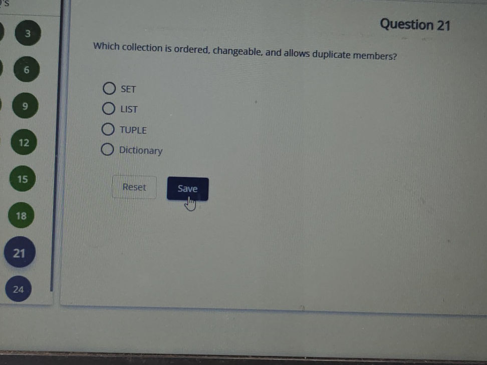 Which collection is ordered, changeable, and | StudyX