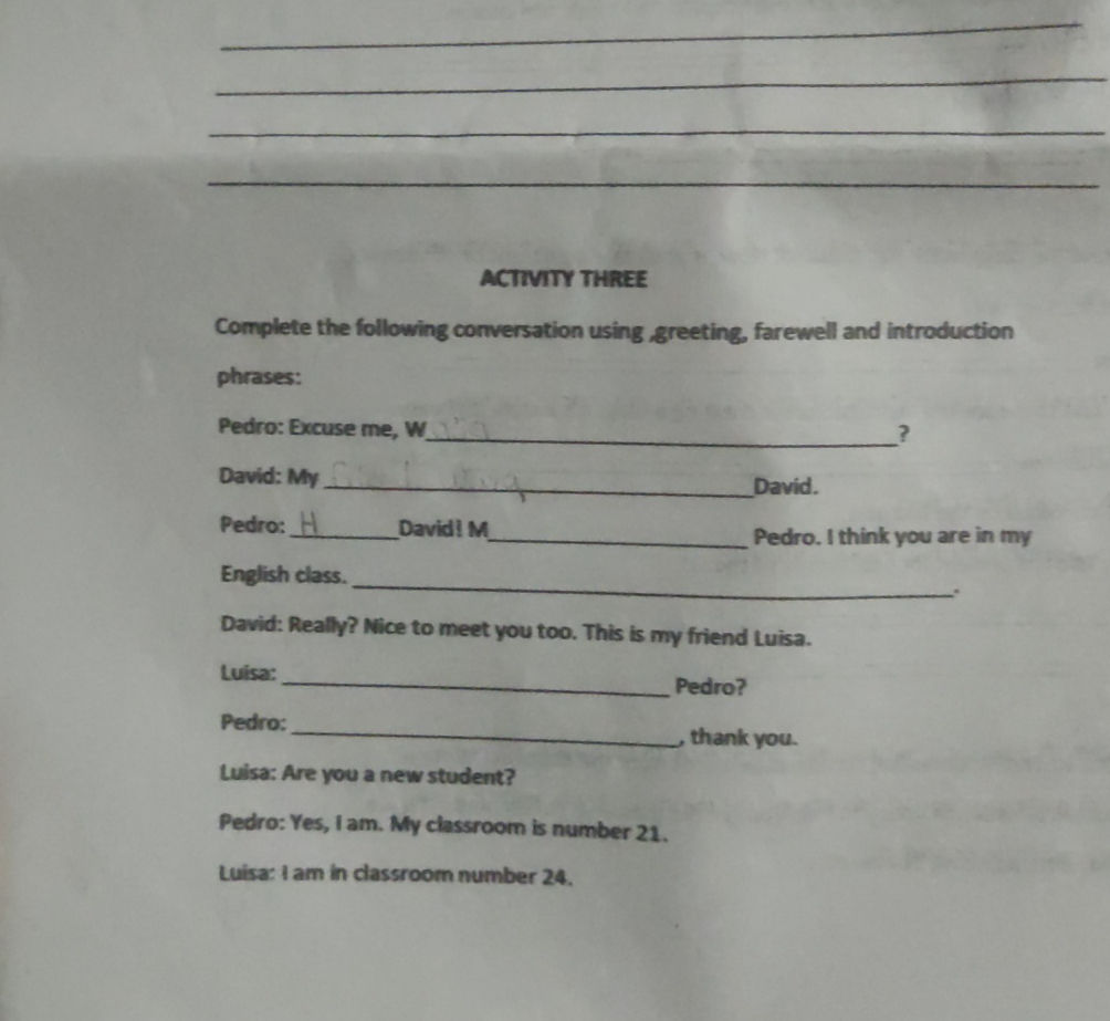 Complete the following conversation using | StudyX