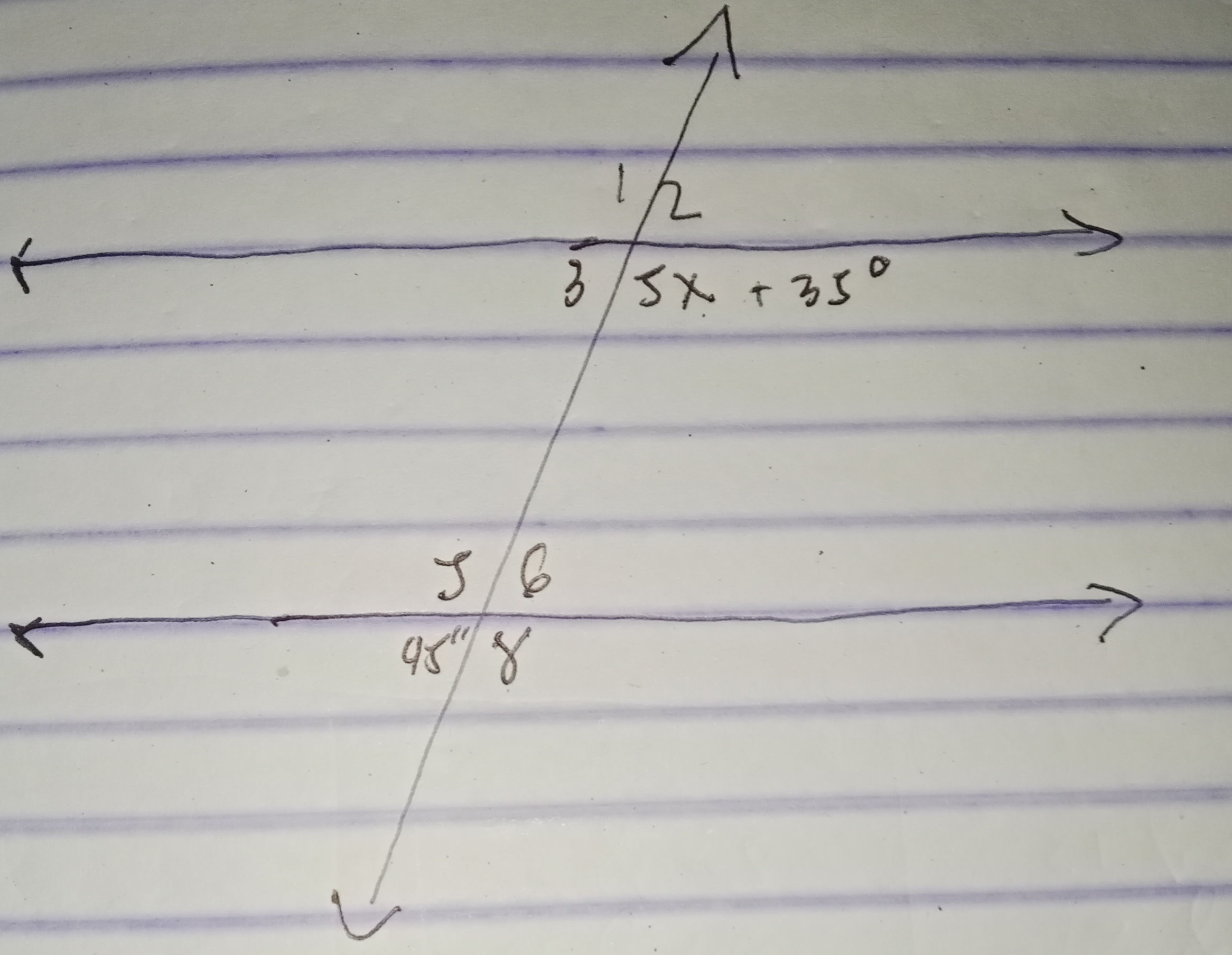 Find x given angle 3 and angle 8 | StudyX