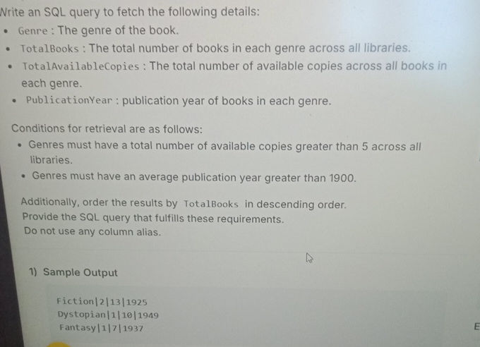 Write an SQL query to fetch the following | StudyX