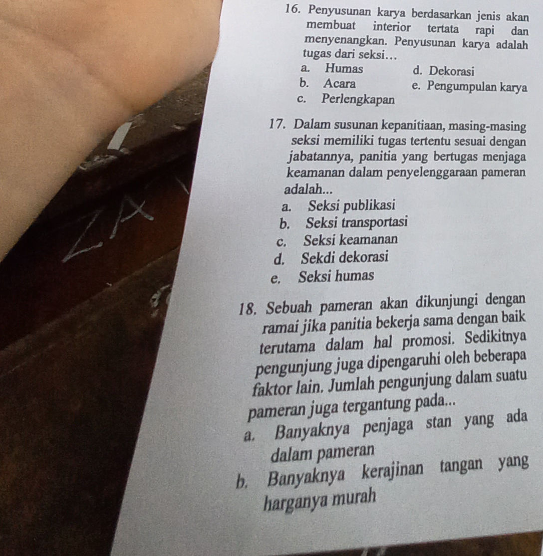 16. Penyusunan karya berdasarkan jenis akan | StudyX