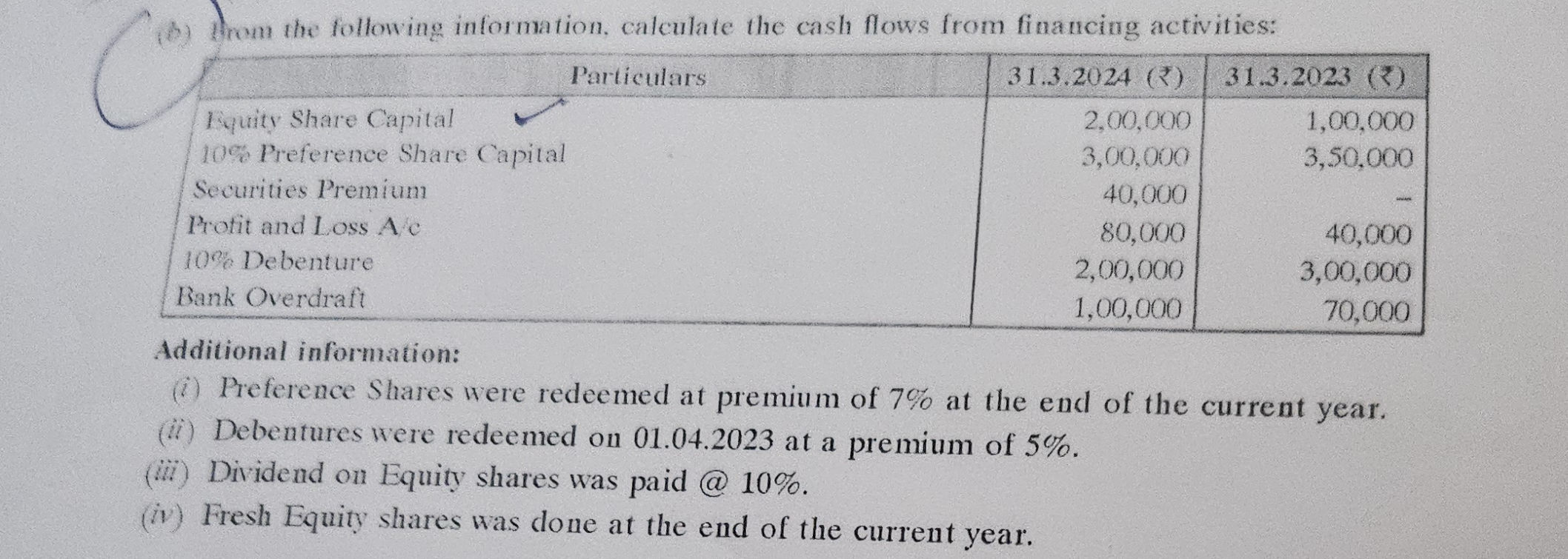 (b) From the following information, | StudyX