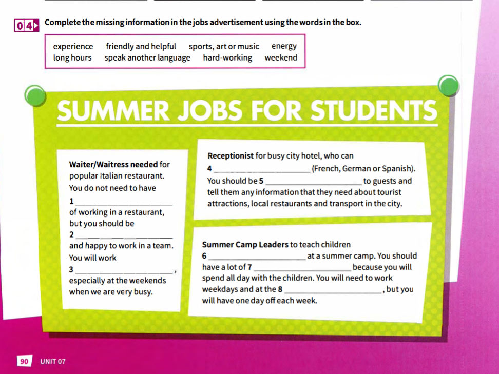Complete the missing information in the jobs | StudyX